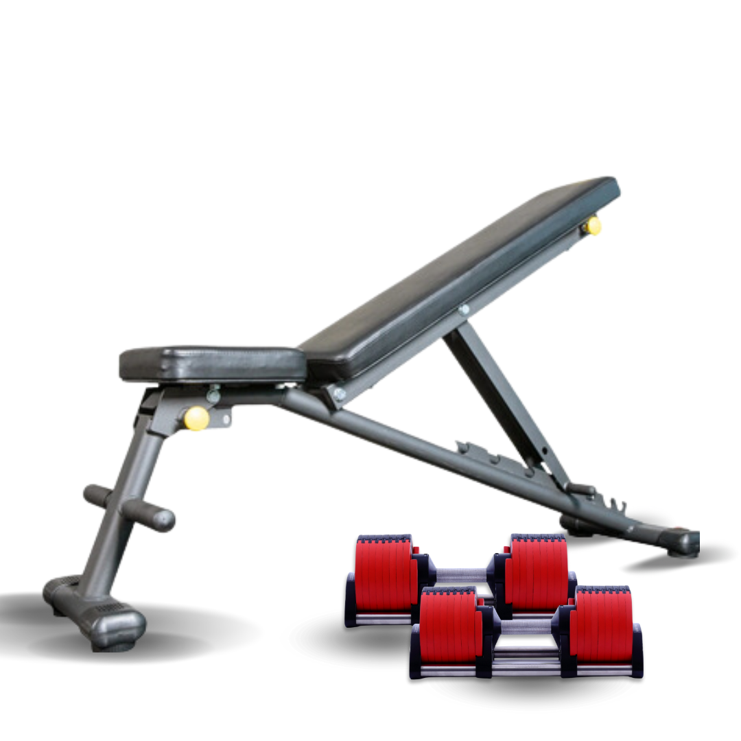 Adjustable Dumbbell Set with 6 Angle Adjustable Bench – Rug and Rig Fitness