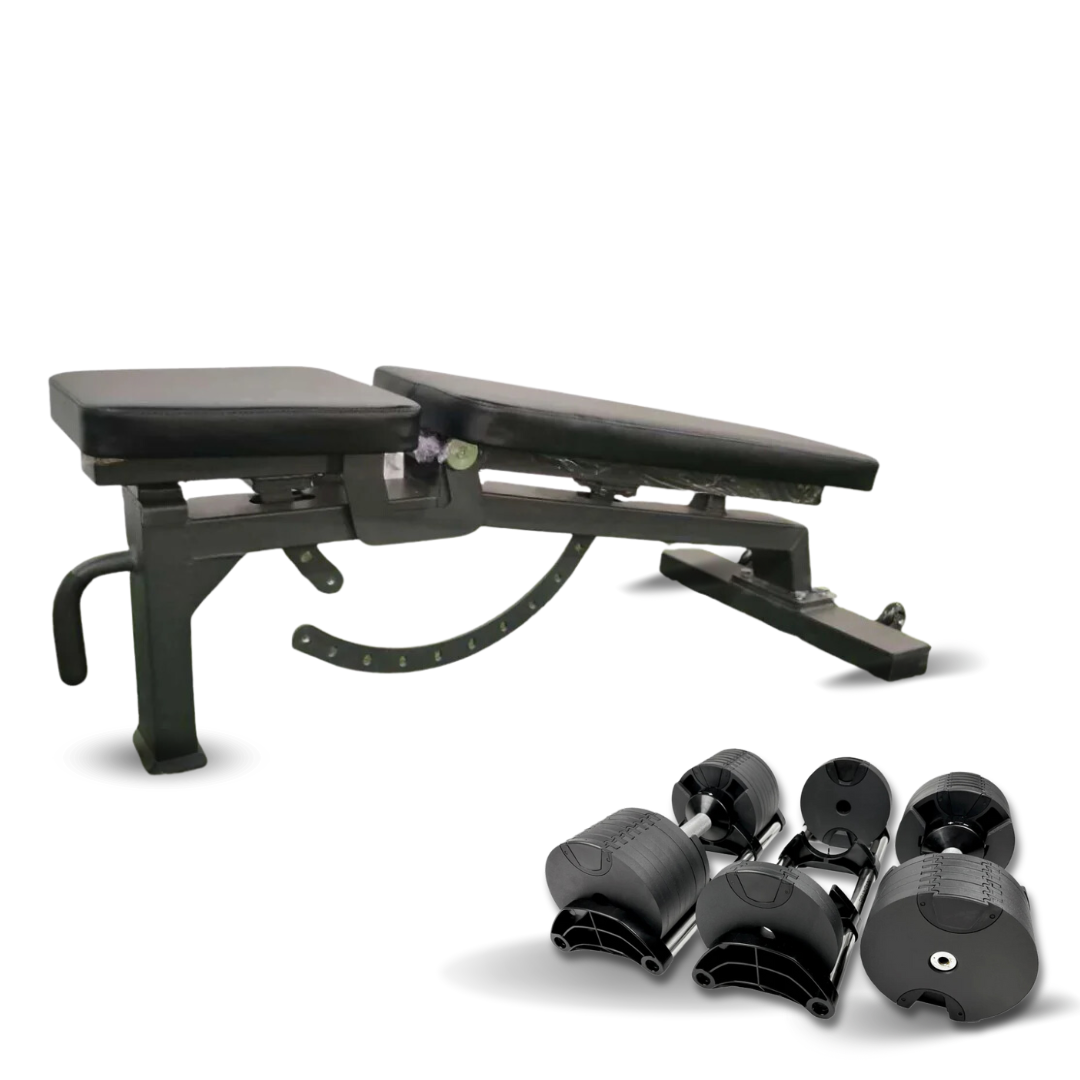 2 X 32KG Adjustable Dumbbell Set 10 Angle Adjustable Bench – Rug and ...