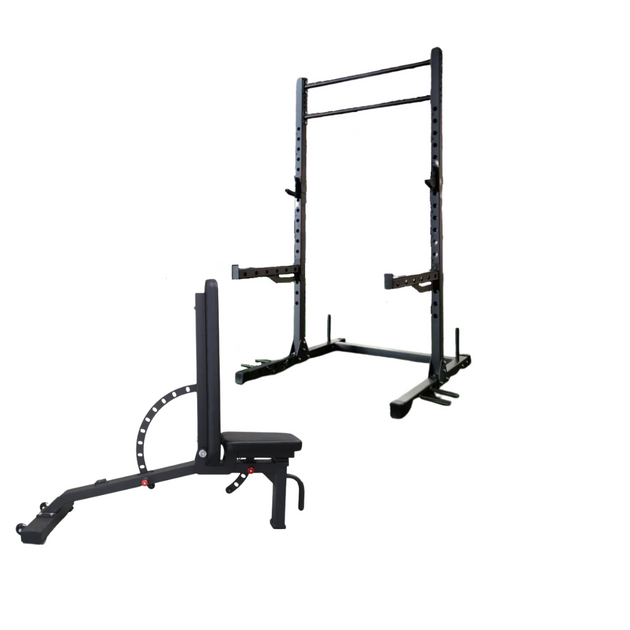 60x60 Power Rack Package: Home Gym Power Squat Rack with Bench – Rug ...