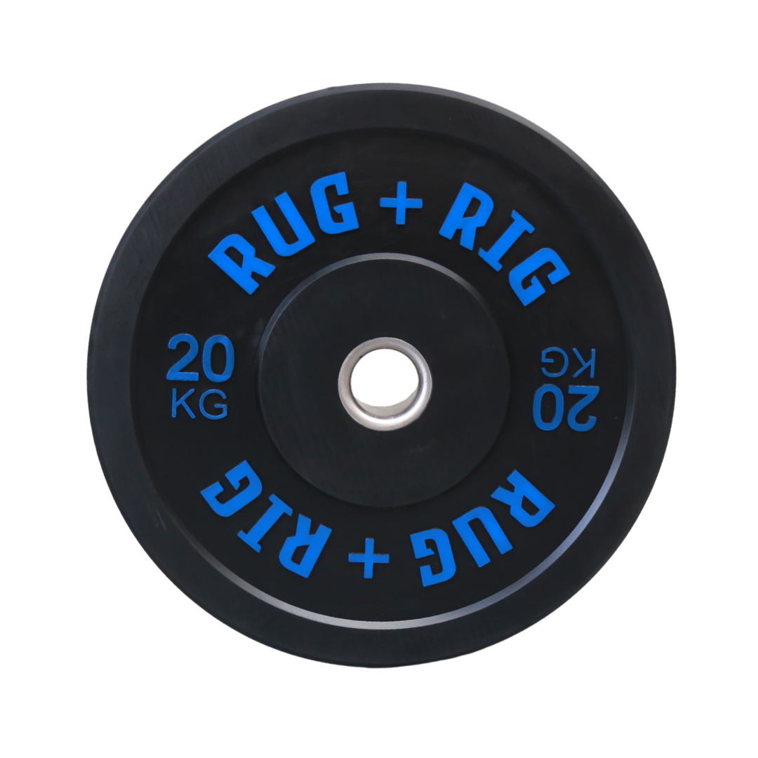 Olympic Bumper Plates and Barbell (20KG) Set, 160KG, Black - Rug and ...