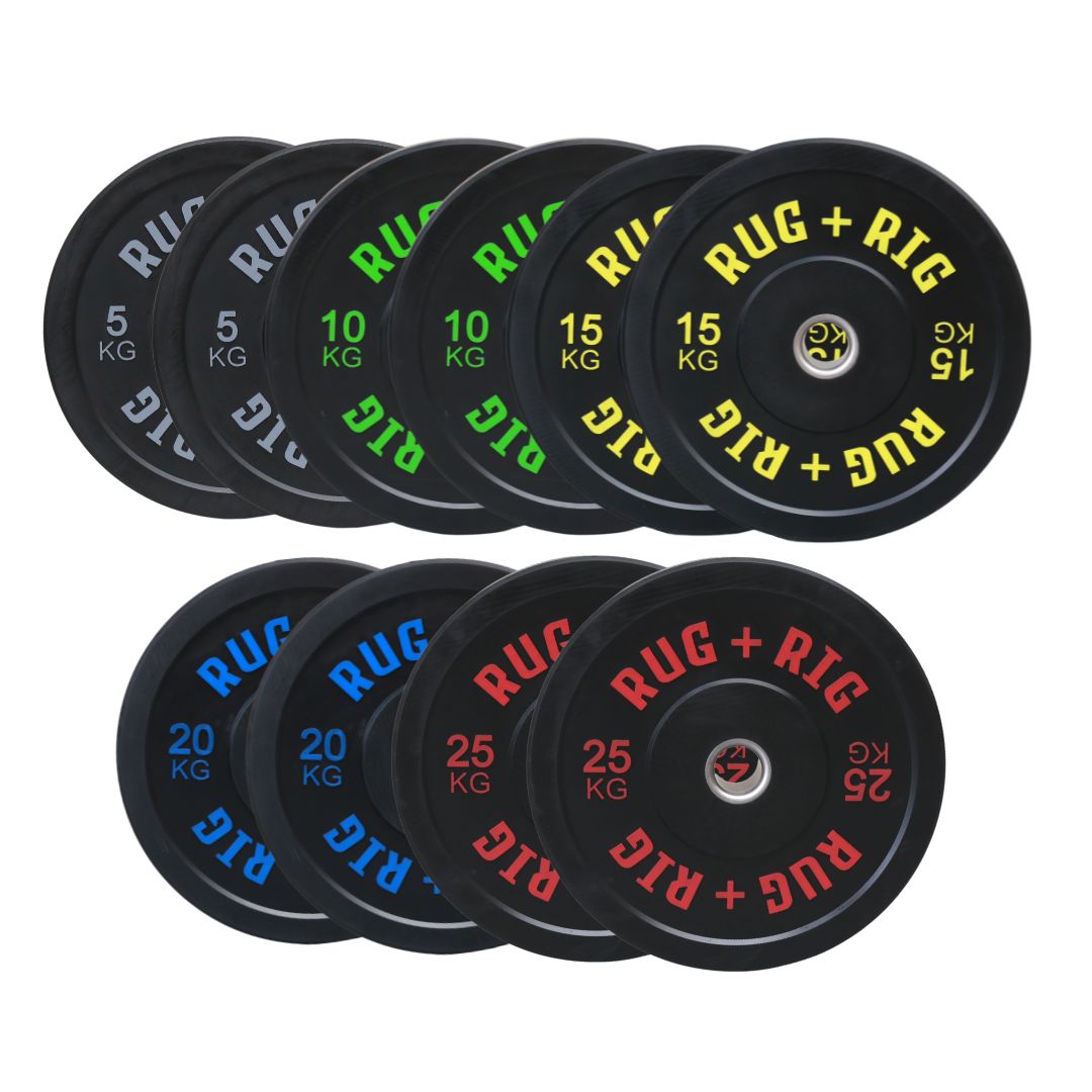 Premium Black Olympic Bumper Plates Bundle - Rug and Rig Fitness